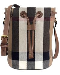 Burberry Draw-Rope Bucket Bag in Black | Lyst