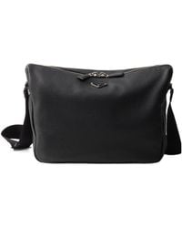 Prada Logo-Plaque Zip-Fastening Shoulder Bag in Black for Men | Lyst UK
