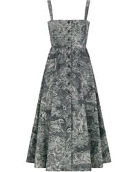 Dior Iviera Mid-Length Flared Dress in Grey | Lyst UK