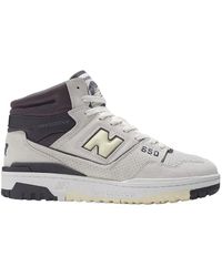 New Balance Leather 650 High-Top Sneakers in White for Men | Lyst
