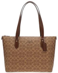 COACH Double Handle Shoulder Bag in Black | Lyst