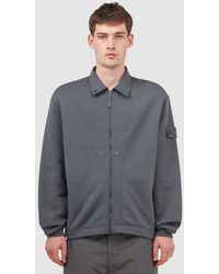 Stone Island Ghost Wool Fleece Zipped Track Jacket in Black for Men ...