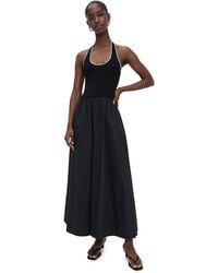 St. Agni Halter Gathered Dress in Brown | Lyst