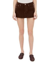 PARKE Denim Mini Skirt in White | Lyst