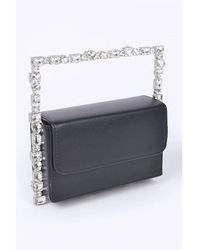Fashnzfab Rhinestone Top Handle Square Iconic Clutch in Red | Lyst