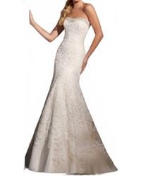 Mori Lee Malia Lace Wedding Dress in Natural | Lyst