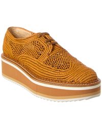 Robert Clergerie Wadia Raffia Platform Oxford in Natural | Lyst