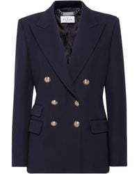 Philipp Plein Double Breasted Marine Fit Blazer Monogram Strass in ...