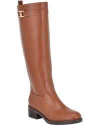 Tommy Hilfiger Famian Faux Leather Tall Knee-High Boots in Black | Lyst