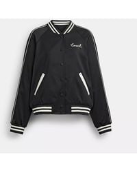 COACH Reversible Signature Souvenir Varsity Jacket in Natural | Lyst