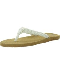 Roxy Porto Iii Slip On Open Toe Thong Sandals in Pink | Lyst