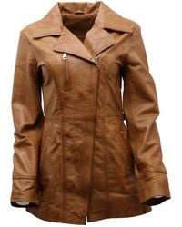 Infinity Leather Md Length Leather Biker Jacket-Okehampton in Black | Lyst