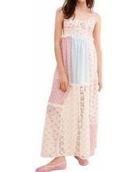 Rosa Clothing Parfait Patchwork Tiered Floral Maxi Dress in Pink | Lyst