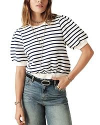 Ba&sh Mesta Embroidered Puff-Sleeve Sweatshirt in Pink | Lyst