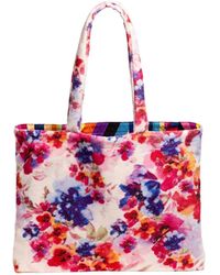 Johnny Was Summer Days Terry Beach Tote in Red | Lyst