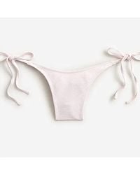 J.Crew Ribbed Curved-Waist Cheeky String Bikini Bottom in Blue | Lyst