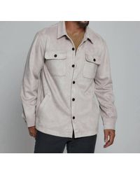 7 Diamonds Evolution Suede Shacket in Brown for Men | Lyst