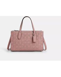 COACH Nina Small Tote Bag With Signature Rivets in Natural | Lyst