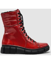 Helios Hebe Fur-Lined Zip-Up Leather Boots in Black | Lyst