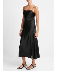 Vince Fenced Plaid Sheer Panel Dress in White | Lyst