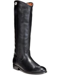 Frye Melissa Button Leather Knee-High Riding Boots in Black | Lyst