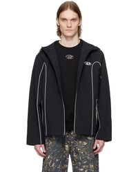 DIESEL J-Hives Nylon Windbreaker Jacket With in Black for DIESEL J-Hives Nylon Windbreaker Jacket With in Black for