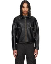 Kiko Kostadinov Murad Zip-up Leather Jacket in Black for Men Kiko Kostadinov Murad Zip-up Leather Jacket in Black for Men