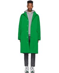 Visvim Green Cotton Trench Coat for Men - Lyst
