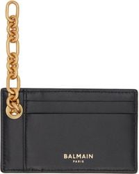 Balmain Chain-Detail Card Holder in Black for Men | Lyst UK