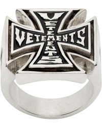 Vetements Biker Cross Logo Ring in Metallic for Men | Lyst UK