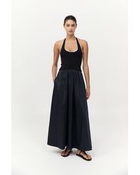 St. Agni Halter Gathered Dress in Brown | Lyst