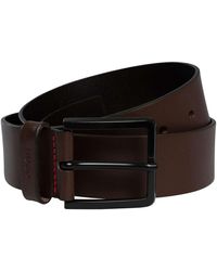 HUGO Leather Belt in Black for Men | Lyst UK