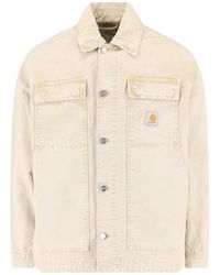 Carhartt Loose Fit Logo Patch Jacket in Brown for Men | Lyst UK