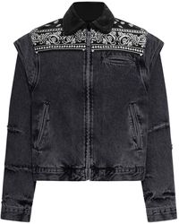 PDF CHANNEL Denim Cape Jacket With Bandana Effect in Blue for Men | Lyst UK