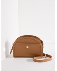Talbots Rory Vachetta Straw Crossbody Bag in Black | Lyst