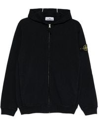 Stone Island Logo Cotton Hoodie in Black for Men | Lyst UK