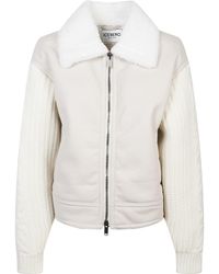 Iceberg Jacket With Faux Fur in White | Lyst UK