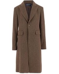 Polo Ralph Lauren Wool Coat With Logo in Blue | Lyst UK