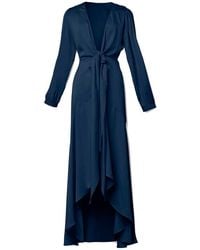 Nouvelle Silk95five Shangri La Long Silk Dress in Blue | Lyst UK
