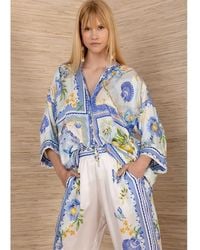 Hale Bob Tile Print Trousers in Blue | Lyst UK