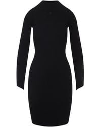 Courreges Ribbed Circle Mini Dress in Black | Lyst UK