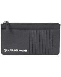 MM6 by Maison Martin Margiela Laminated Faux Leather Zip Around Wallet ...