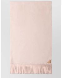 Prada Fringed Silk And Cashmere Scarf in Purple | Lyst UK
