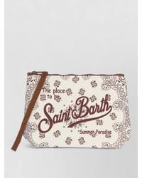 MC2 Saint Barth Aline Linen Clutch Bag Wrist Strap in White for Men ...