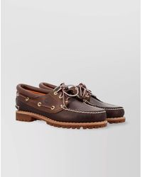 Timberland Moc Toe Boat Shoes With Rubber Sole in Brown for Men | Lyst UK