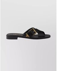 Prada Strap Slides in Black | Lyst UK