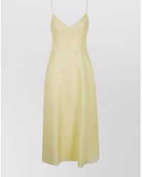 Alberta Ferretti Triple Organza Midi Dress in Blue | Lyst UK