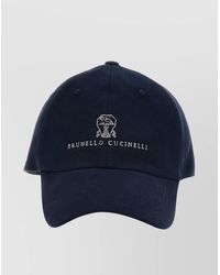 Brunello Cucinelli Hat Curved Brim Six Panel Design in Blue for Men ...