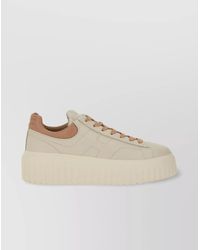 Hogan Rubber Sole Perforated Design Contrast Heel Tab in White | Lyst UK