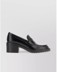 Tod's Leather Loafers With Round Toe And Block Heel | Lyst UK